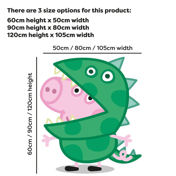 Peppa Pig Wall Sticker - George in Dinosaur Suit – www.themed.co.uk