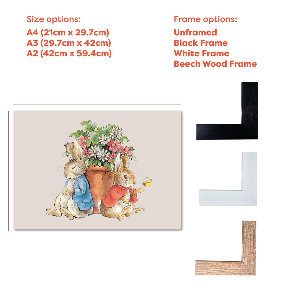 Peter Rabbit Print - Flower Pot Wall Art Print – www.themed.co.uk