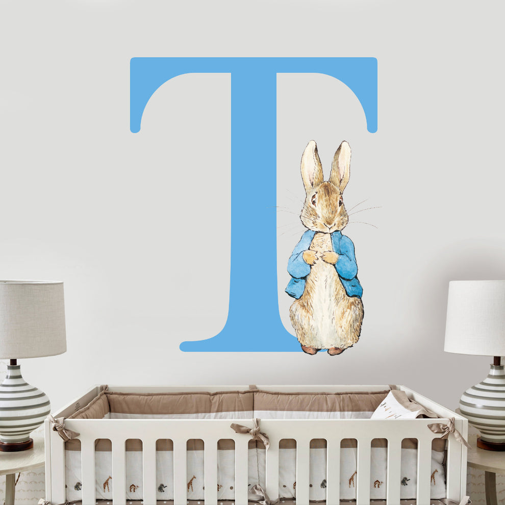 Peter Rabbit & Letter Personalised Wall Sticker – www.themed.co.uk