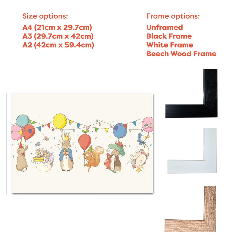 Peter Rabbit Print - Party Celebration Wall Art Print – www.themed.co.uk