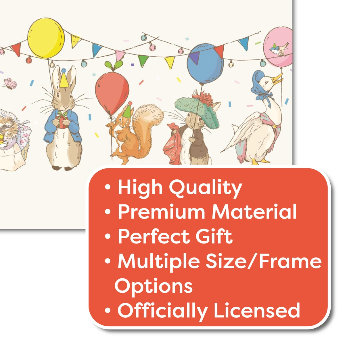 Peter Rabbit Print - Party Celebration Wall Art Print – www.themed.co.uk