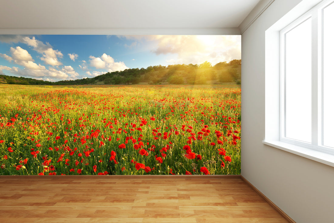 Poppy Field Wall Mural – www.themed.co.uk