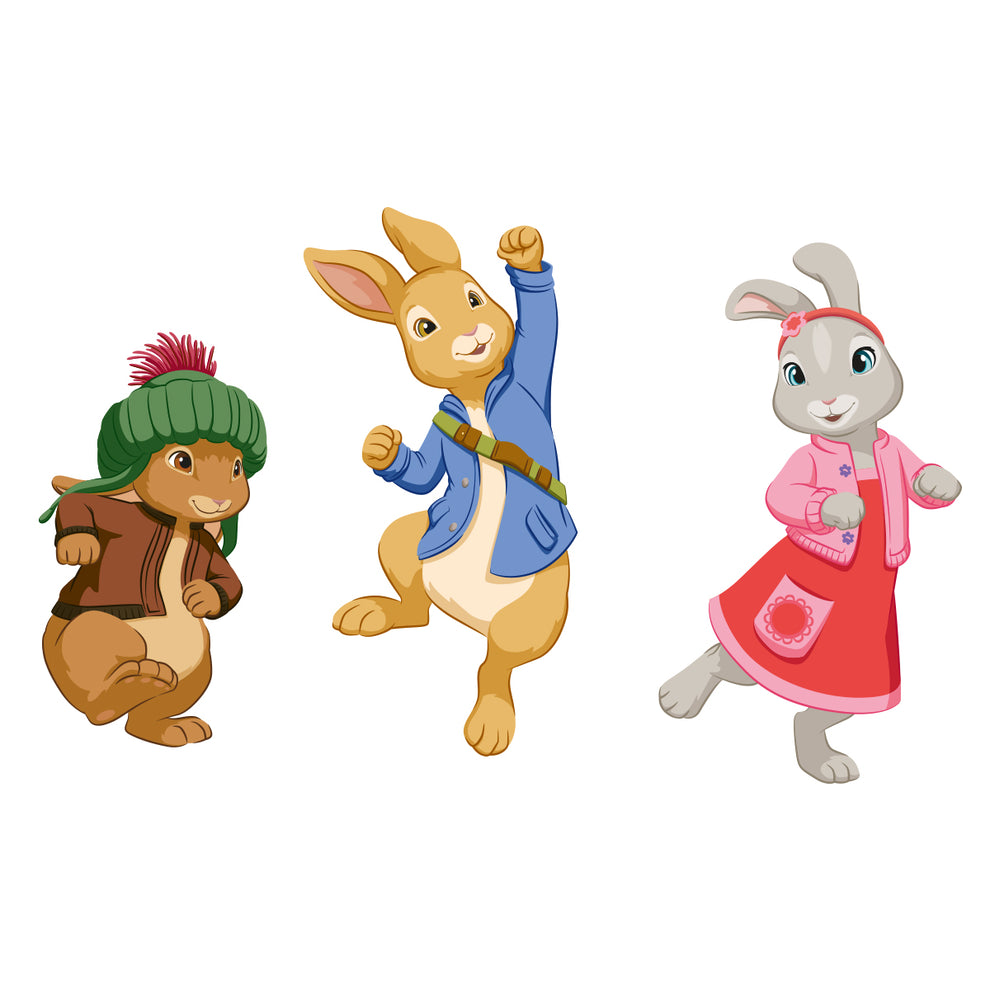 Peter Rabbit, Benjamin Bunny and Lily Bobtail Trio Wall Sticker Mural ...
