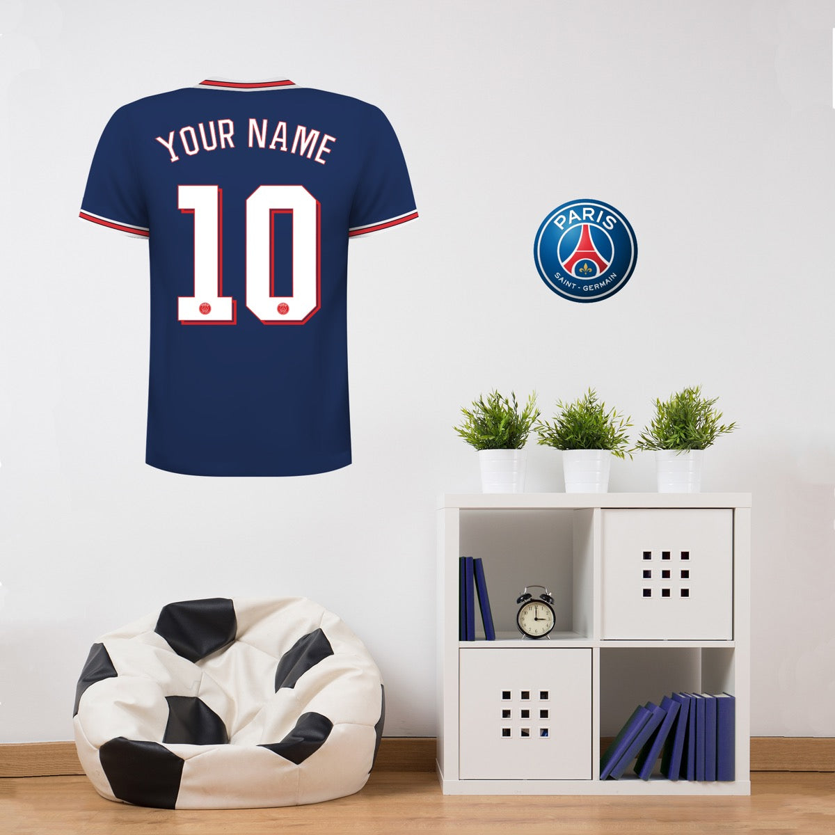 Paris Saint-Germain F.C. Personalised Shirt Wall Sticker – www.themed.co.uk