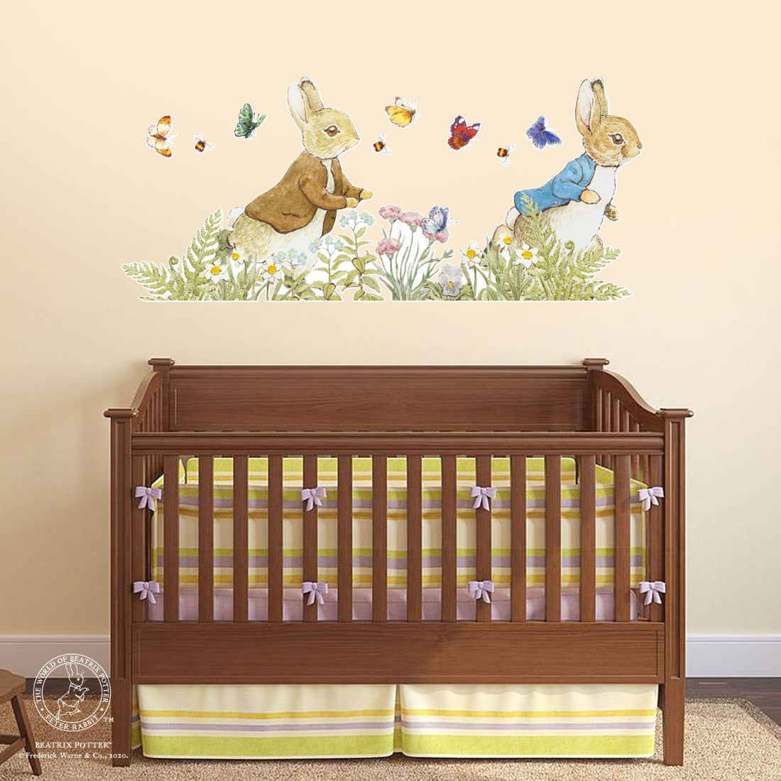 Peter Rabbit Wall Sticker - Rabbits Butterflies Flowers – www.themed.co.uk