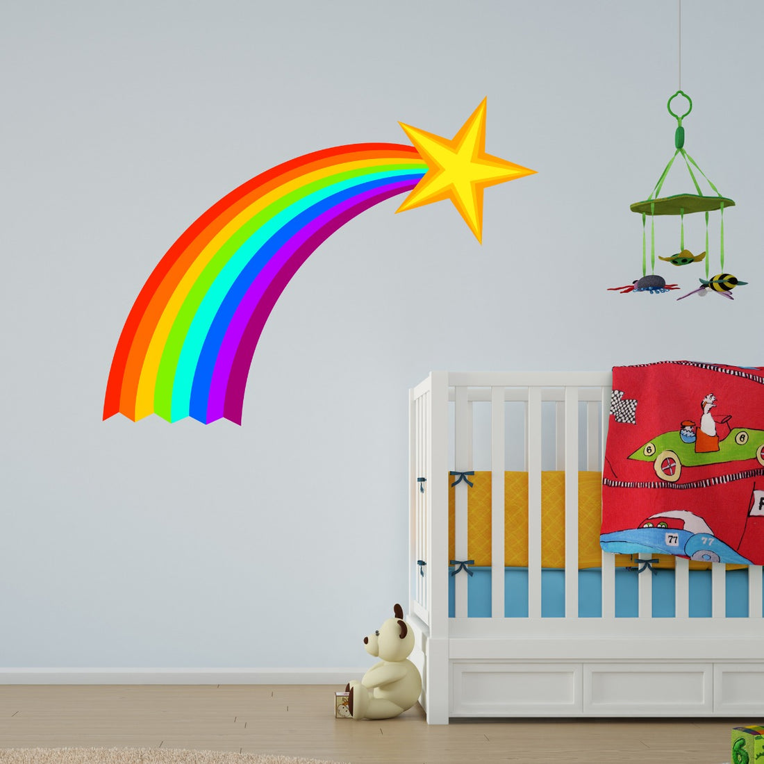 Rainbow Wall Sticker - Rainbow Shooting Star Wall Decal Kids Art – www ...