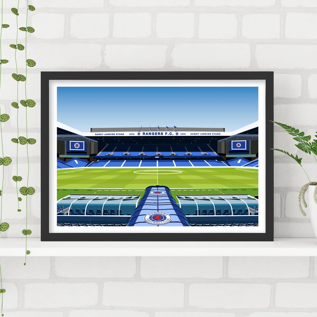 Rangers F.C - Sandy Jardine Stand Stadium Illustration Print – www ...