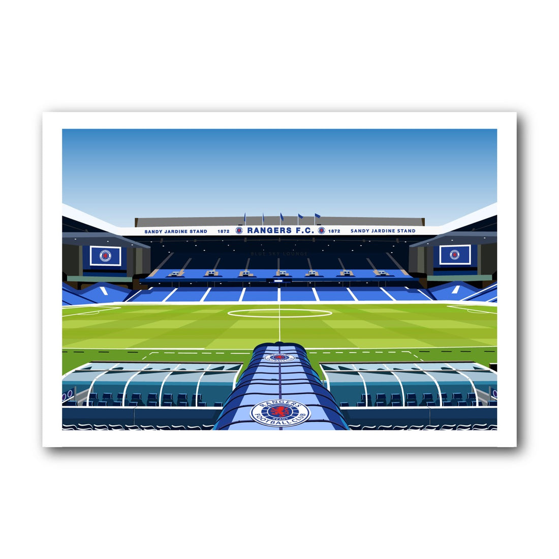 Rangers F.C - Sandy Jardine Stand Stadium Illustration Print – www ...