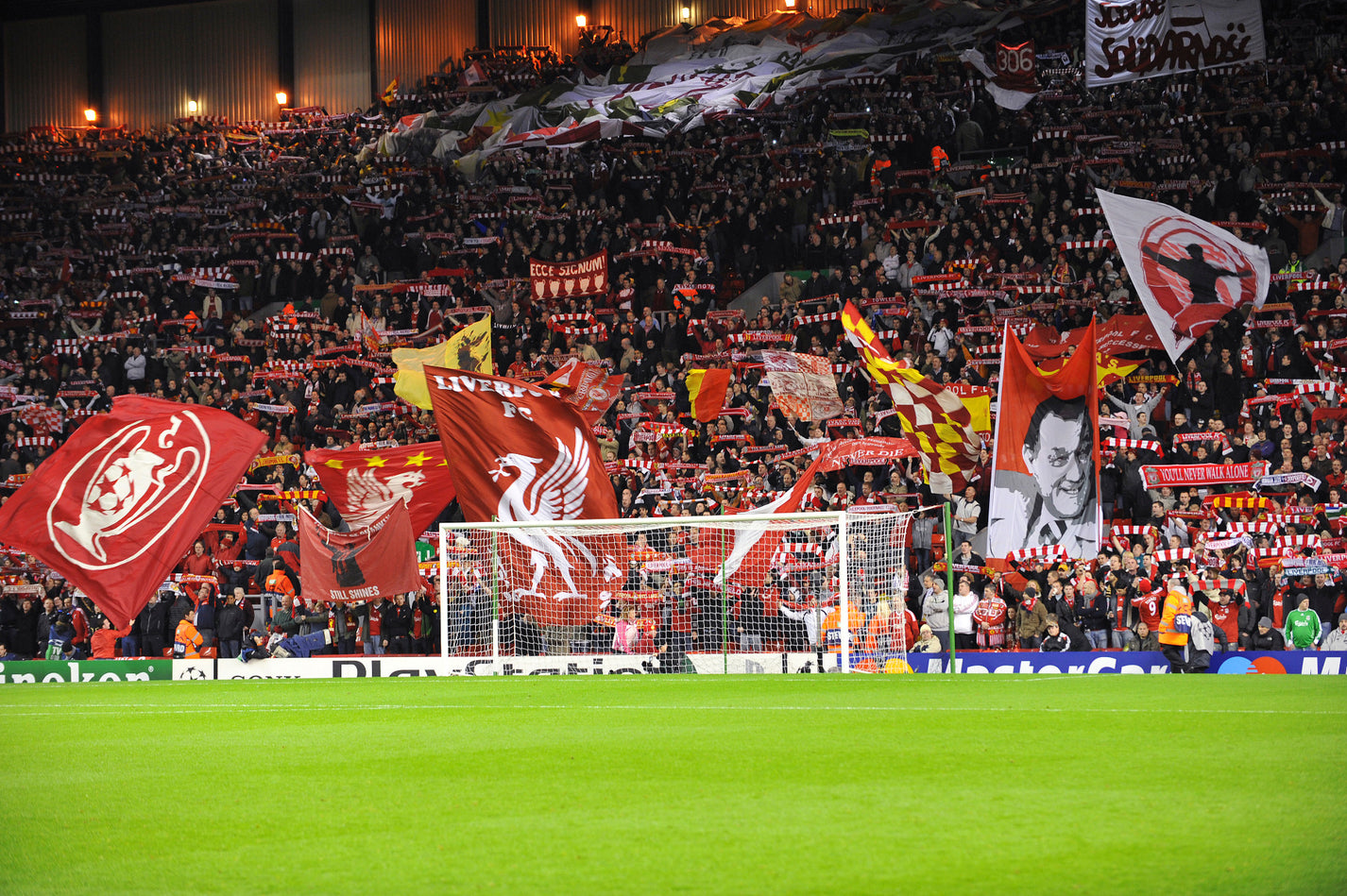Liverpool FC Anfield Stadium Full Wall Mural - The Kop & Flags image ...
