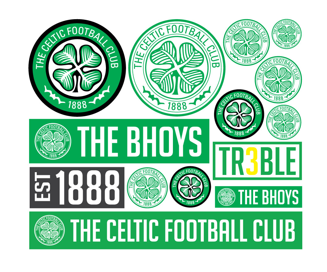 Celtic Football Club Crest & Wall Sticker Set Official Merchandise ...
