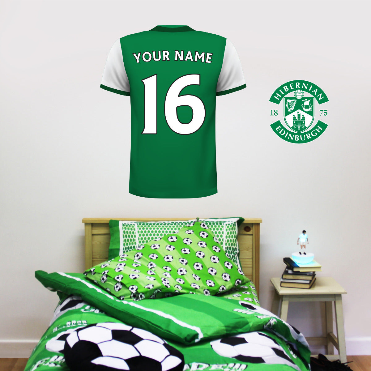 Hibernian F.C. Personalised Shirt Wall Sticker – www.themed.co.uk