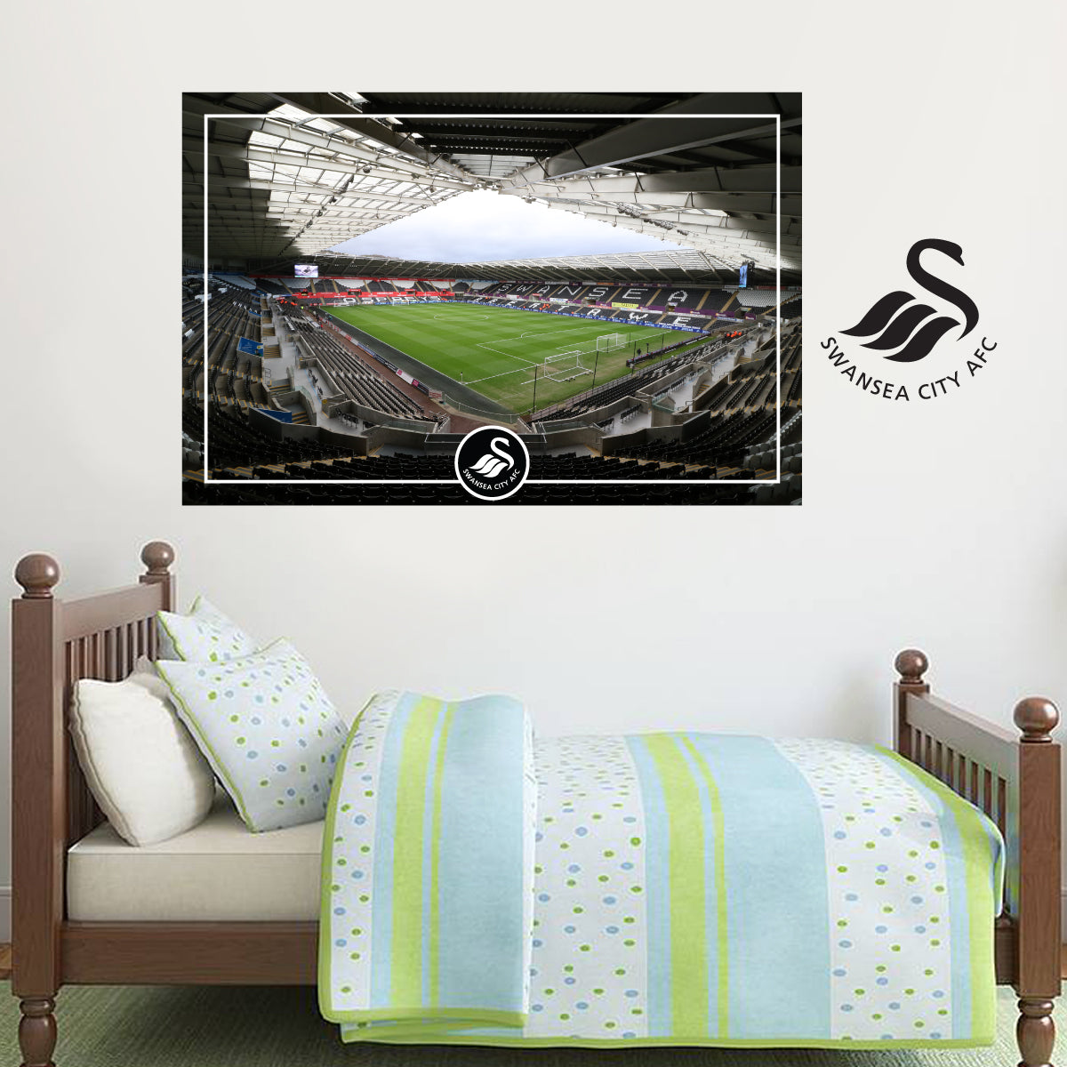 Swansea City Football Club Stadium Wall Mural & Crest Wall Sticker ...