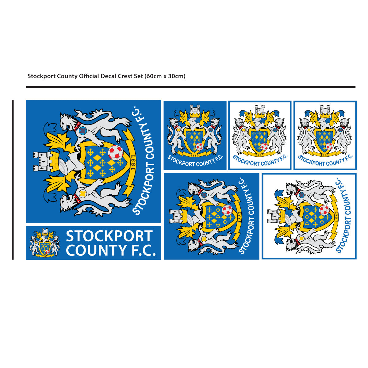 Stockport County Football Club Official Crest Wall Sticker – www.themed ...