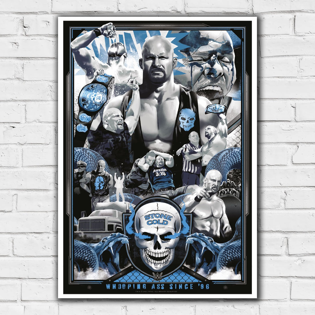 WWE Stone Cold Steve Austin Print Collage Poster – www.themed.co.uk