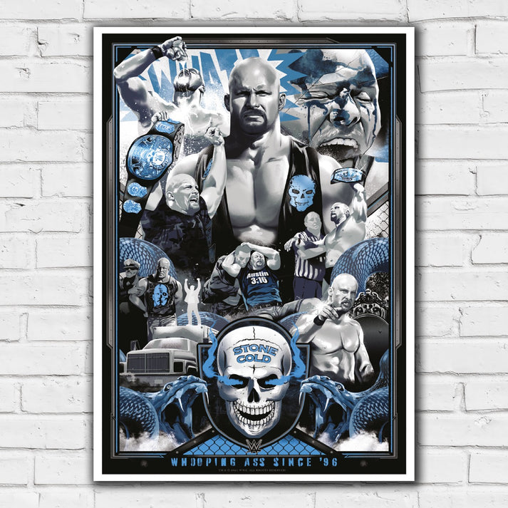 WWE Stone Cold Steve Austin Print Collage Poster – www.themed.co.uk