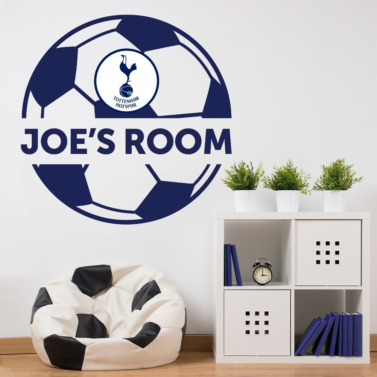 Tottenham Hotspur Football Club Personalised Ball & Name Wall Decal ...