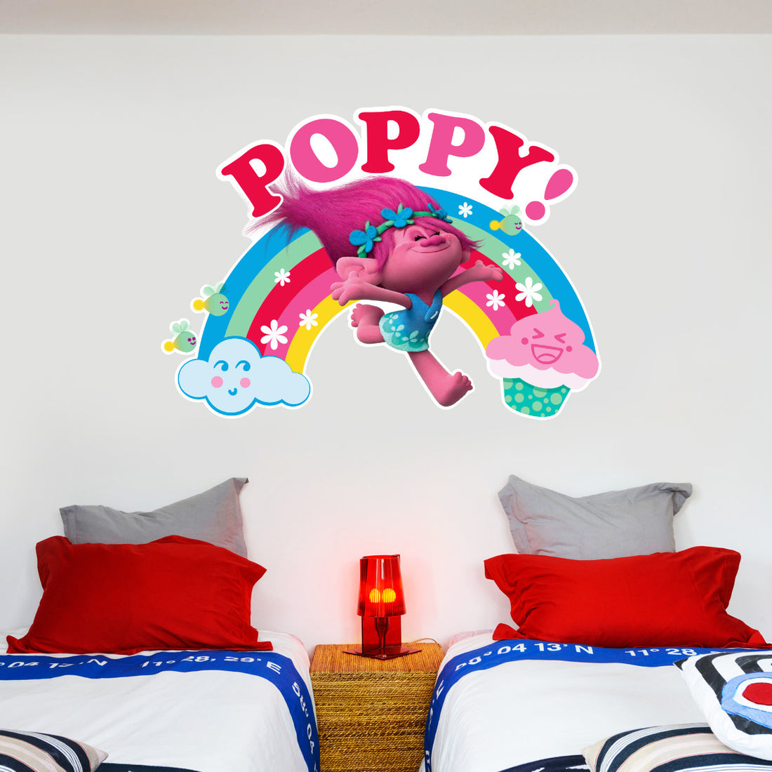 Trolls - Poppy Rainbow Wall Sticker – www.themed.co.uk