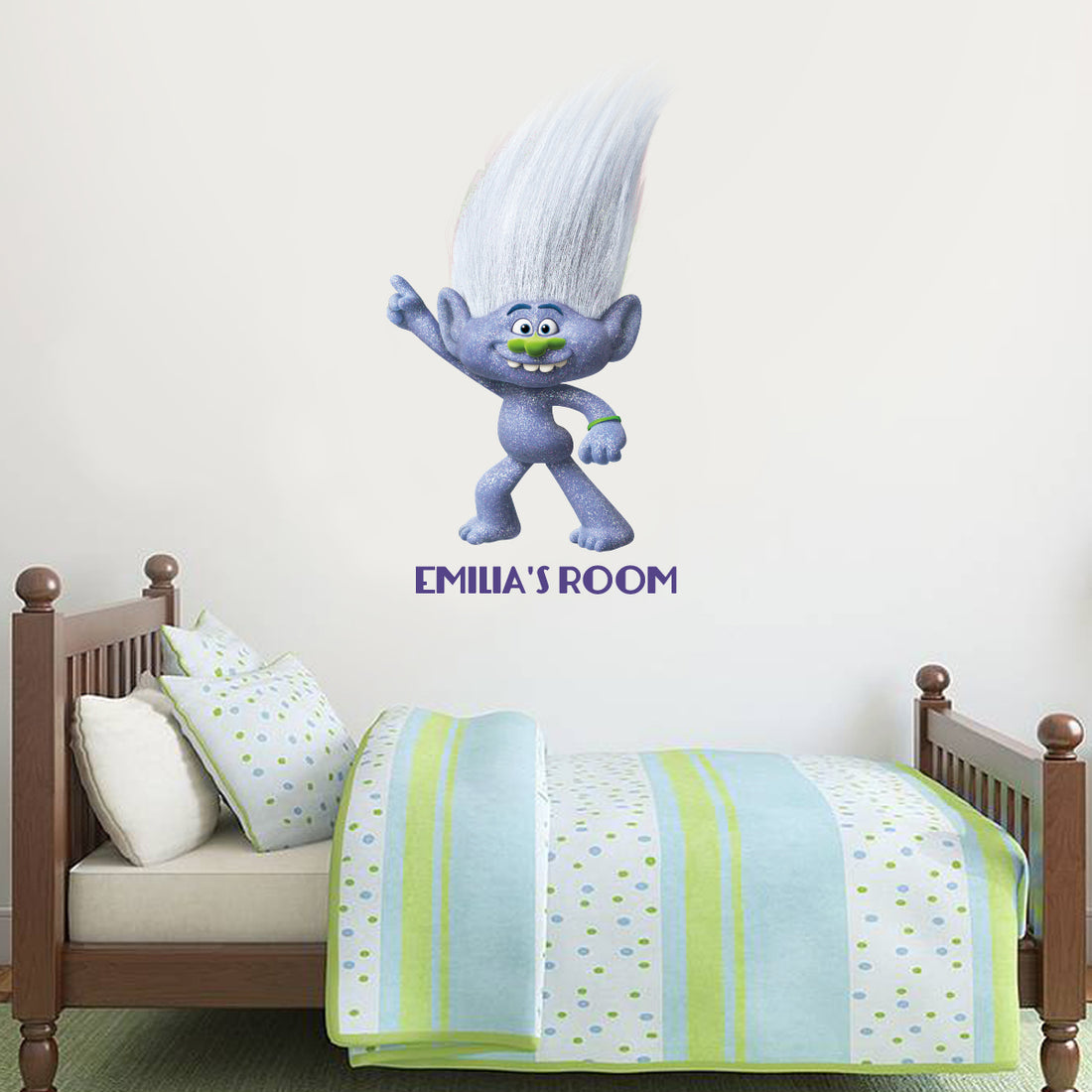 Trolls - Guy Diamond Personalised Wall Sticker – www.themed.co.uk