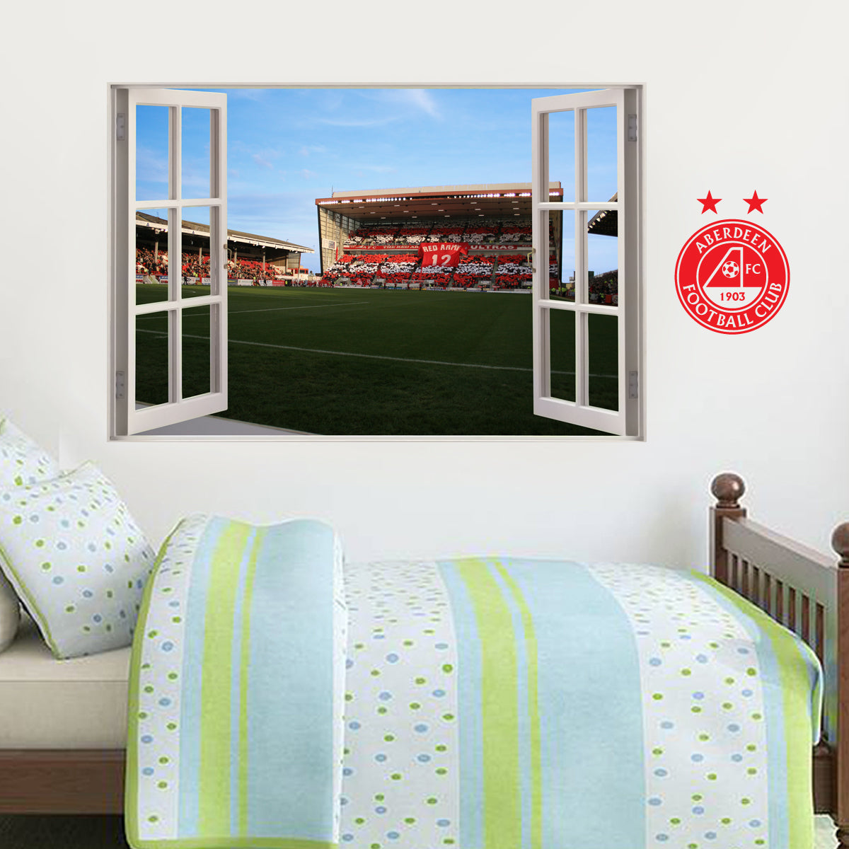 Aberdeen Football Club Stadium Window Wall Sticker Mural – www.themed.co.uk
